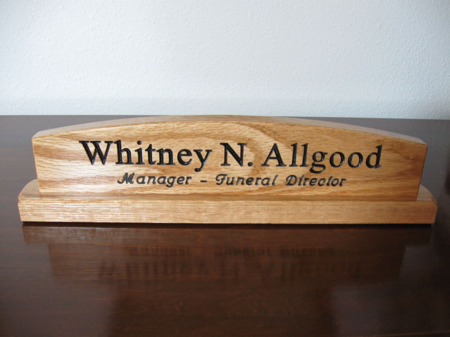 Personalized Executive Desk Name Plate Solid Oak - Etsy