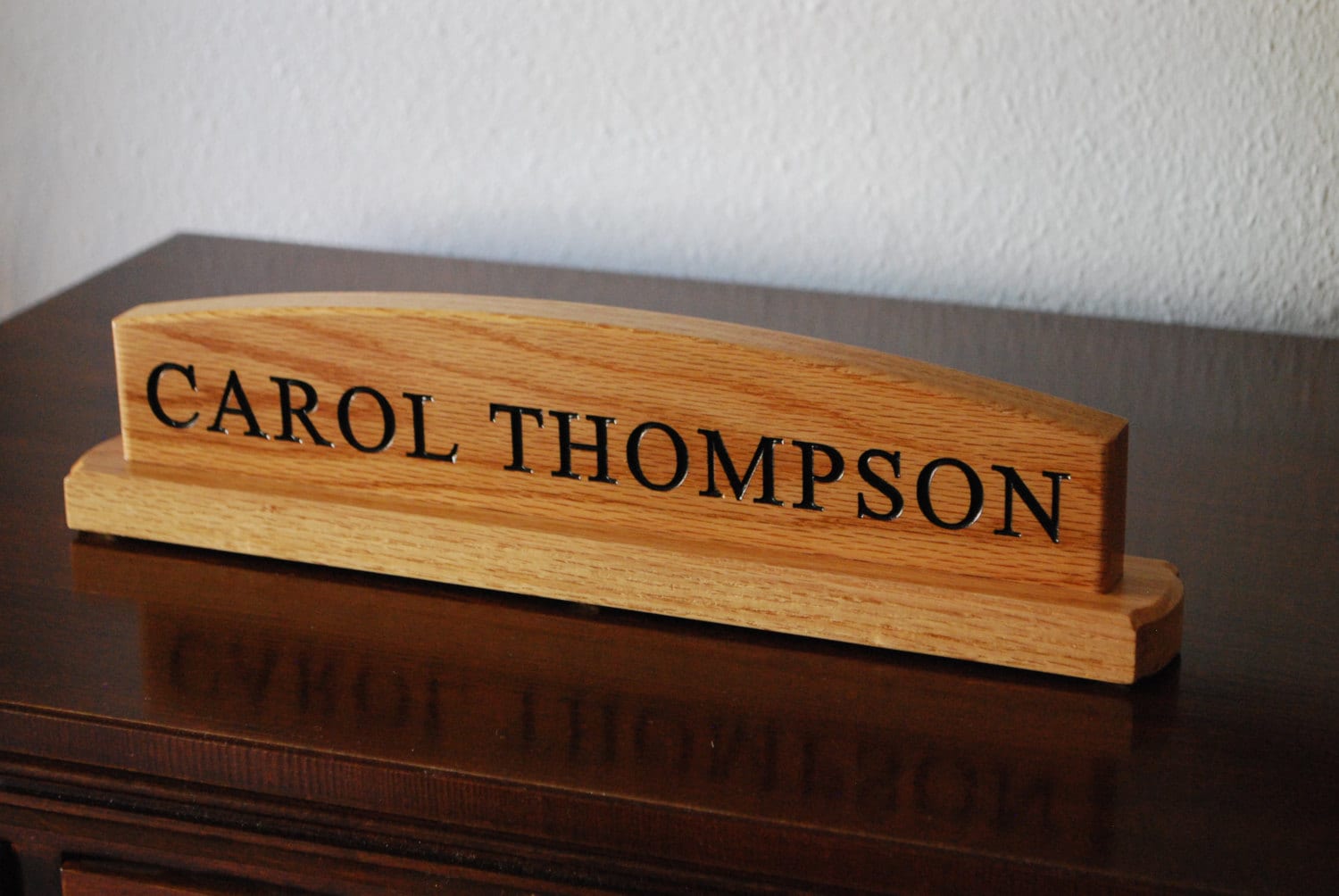 Personalized Executive Desk Name Plate Solid Oak - Etsy
