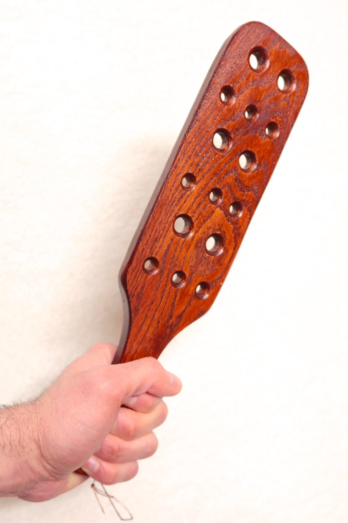 Large BDSM Oak Spanking Wooden Paddle with Impact holes for | Etsy