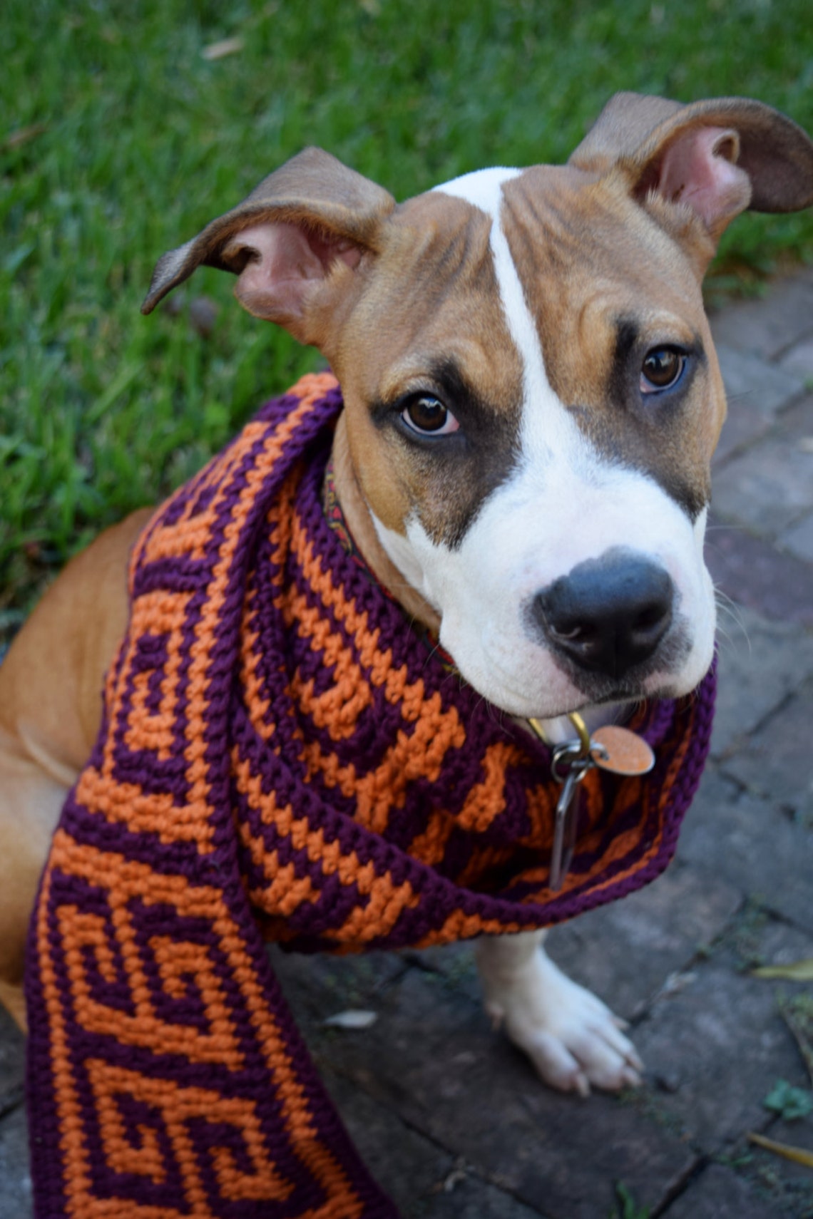 Square Greek Key Scarf Crochet Pattern for Men or Women // Greek Key ...