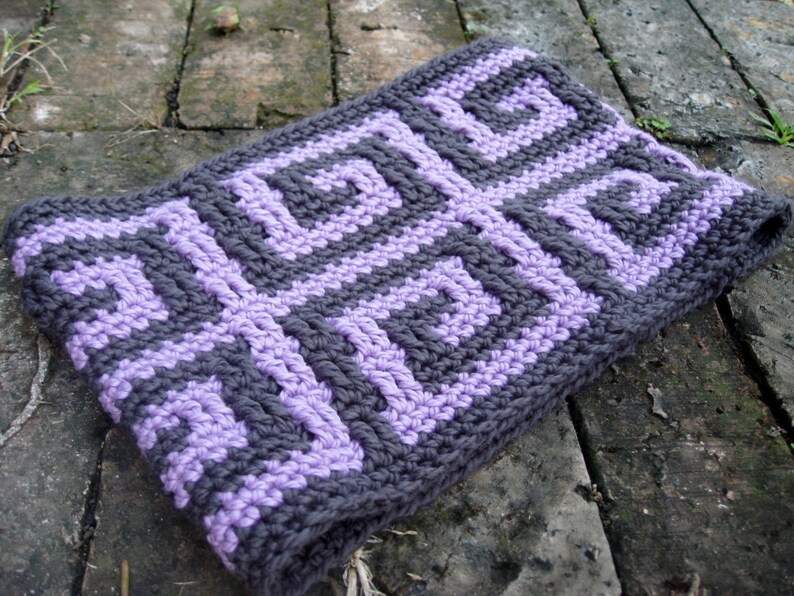 Greek Key Cowl Crochet Pattern for Women or Men // Greek Key Mosaic ...