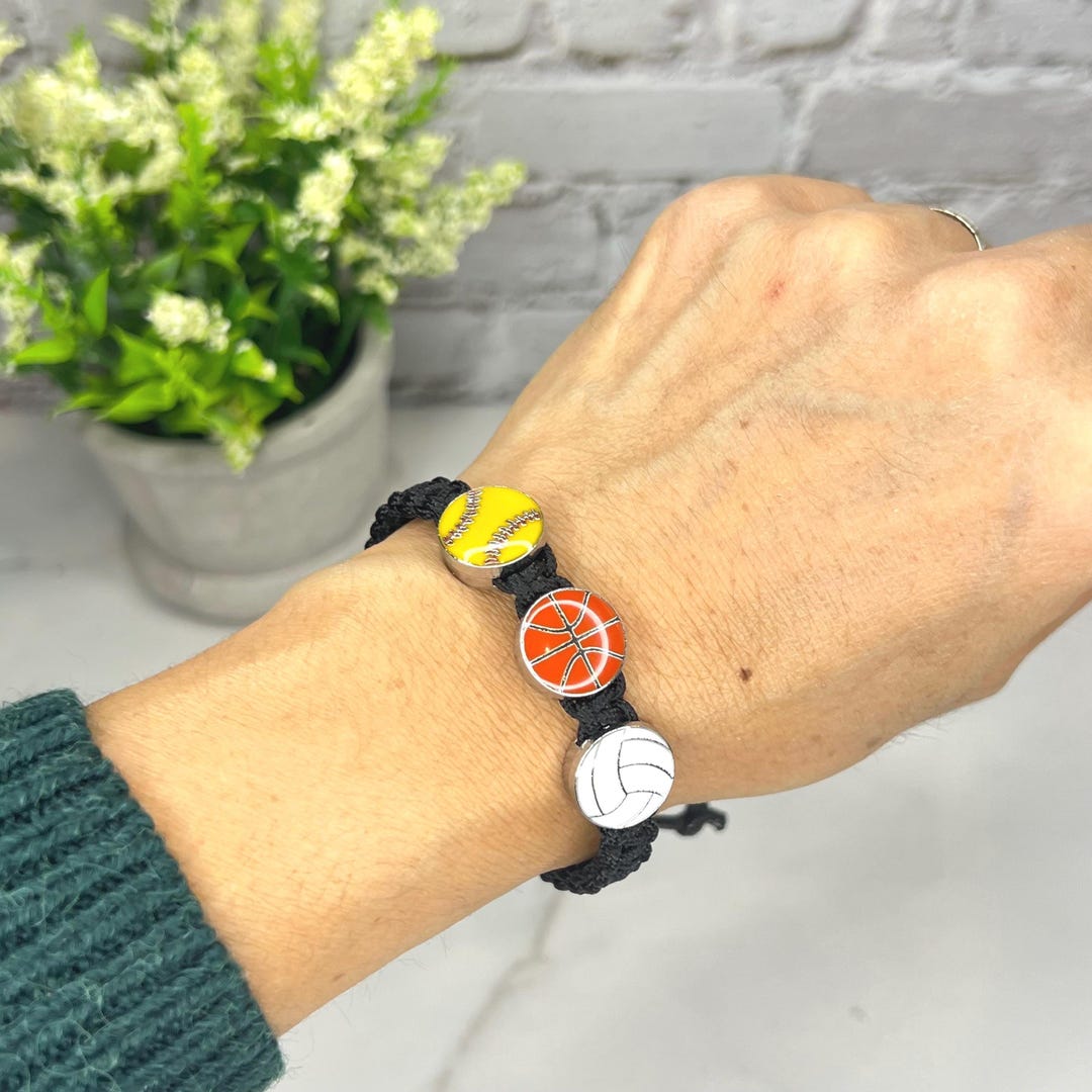 Multi-sport Bracelet Wristband, Pick up to 4 Charms - Basketball ...