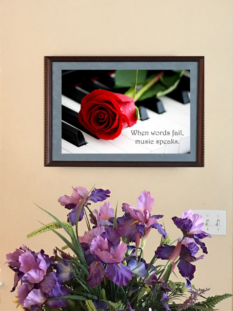 Music Quote Digital Printable Art, When Words Fail Music Speaks Wall ...
