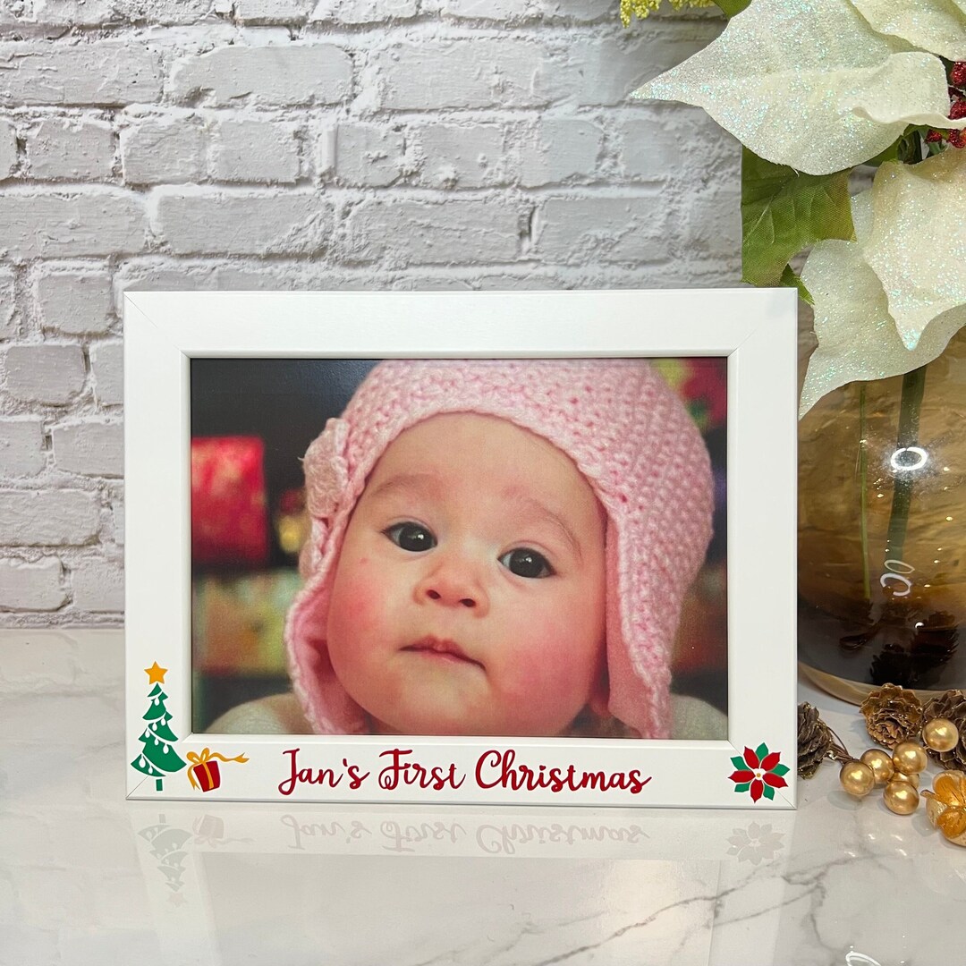 Personalized Christmas Picture Frame With Text, Photo Frame With Text ...