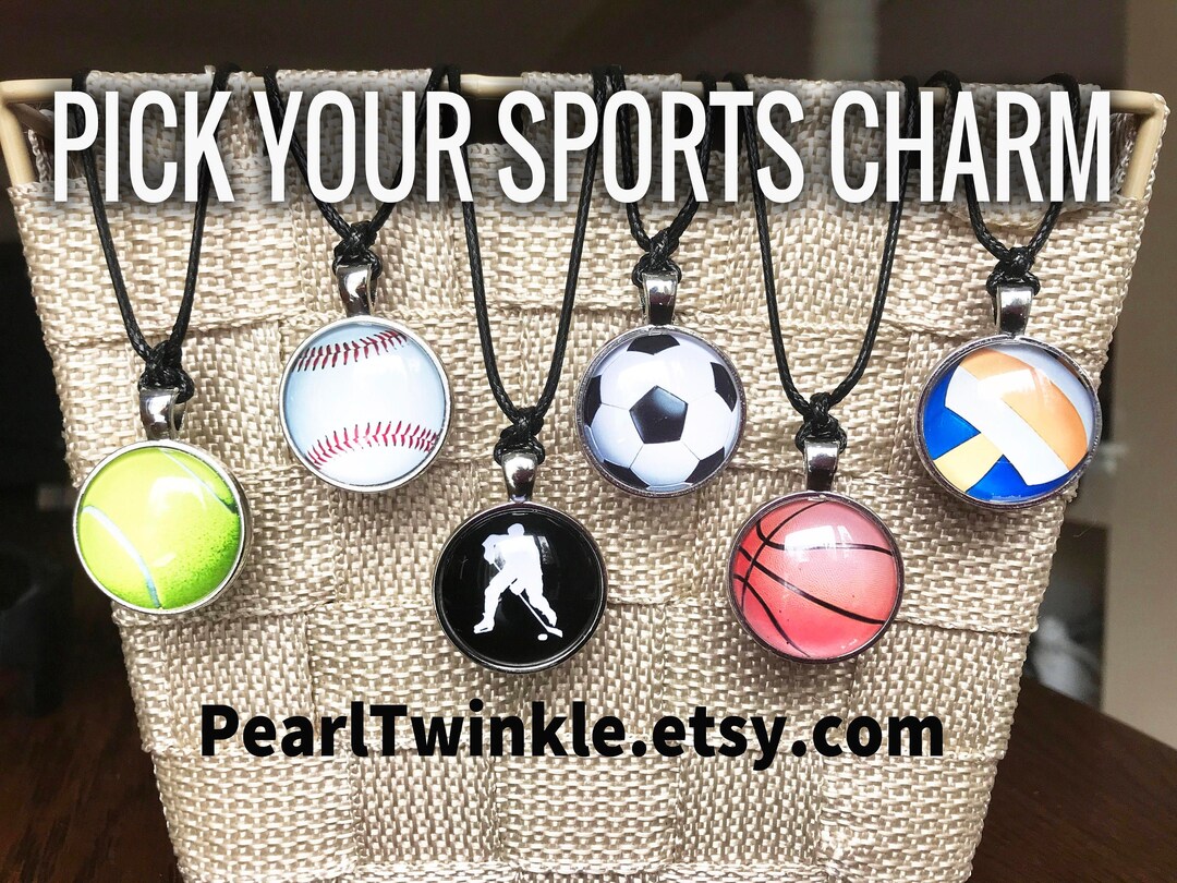 Custom Sports Necklace Soccer Basketball Volleyball Softball Baseball ...