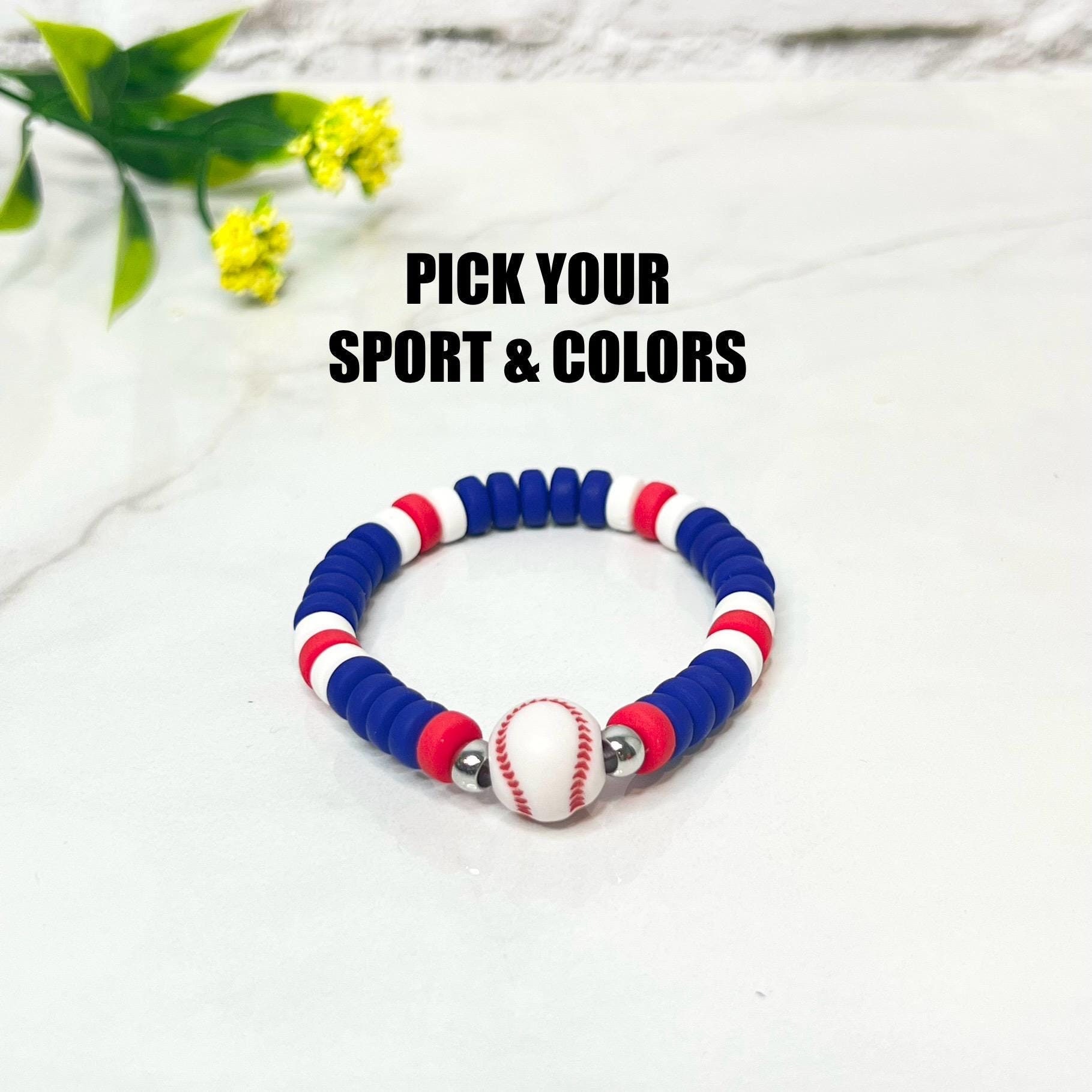 Customized Sports Bracelet, Team Sports Bracelet, Pick Sport Color ...