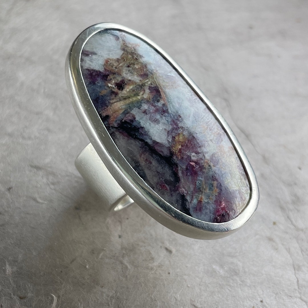 Bold Statement Ring, Natural Tourmaline Size 6.5, Sterling Silver Ring ...