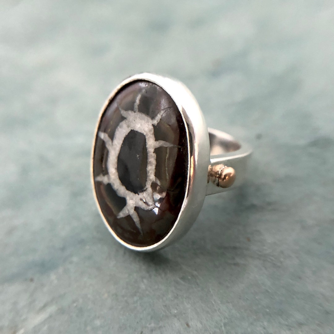 Septarian Sterling Silver Ring, Chunky ring, statement ring, natural ...