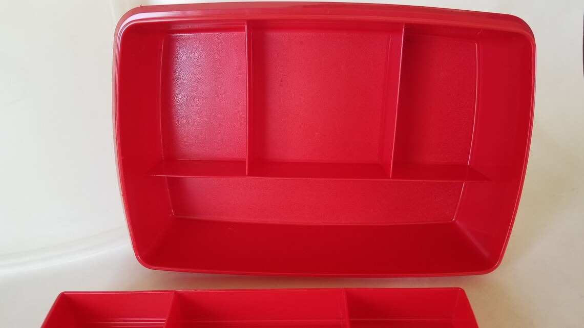 Tupperware Storage Box 1970s Red 3pc Tackle/Sewing/Game | Etsy