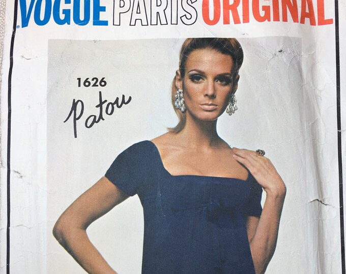 Vogue 1626, Patou Original, Empire Dress, A-line, Square Neck, Button ...