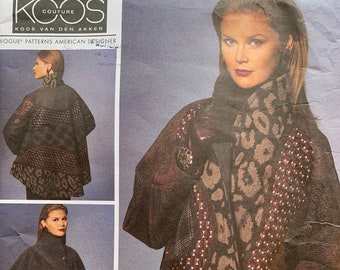 Uncut Vogue Sewing Pattern 1277 Reversible Wrap Jacket, Loose Fit Coat ...