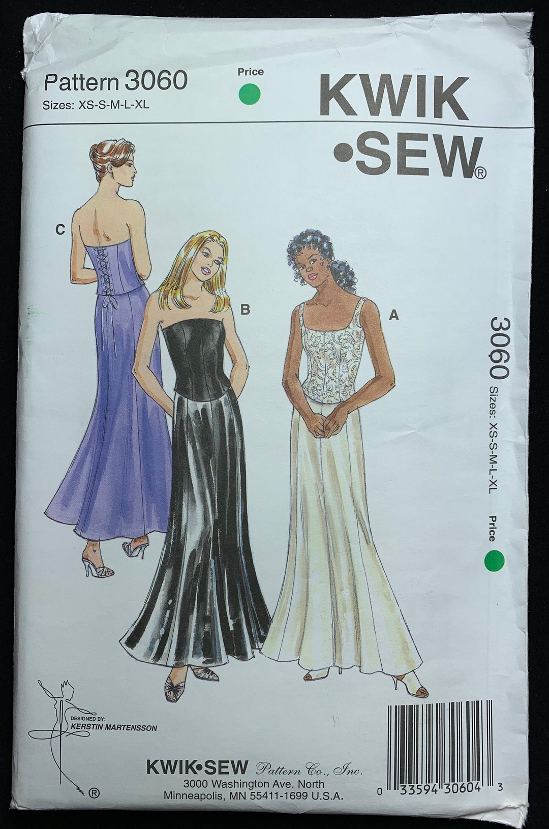 Kwik Sew 3060, Bustier, Fitted Top, Strapless, Princess Seams, Shaped ...
