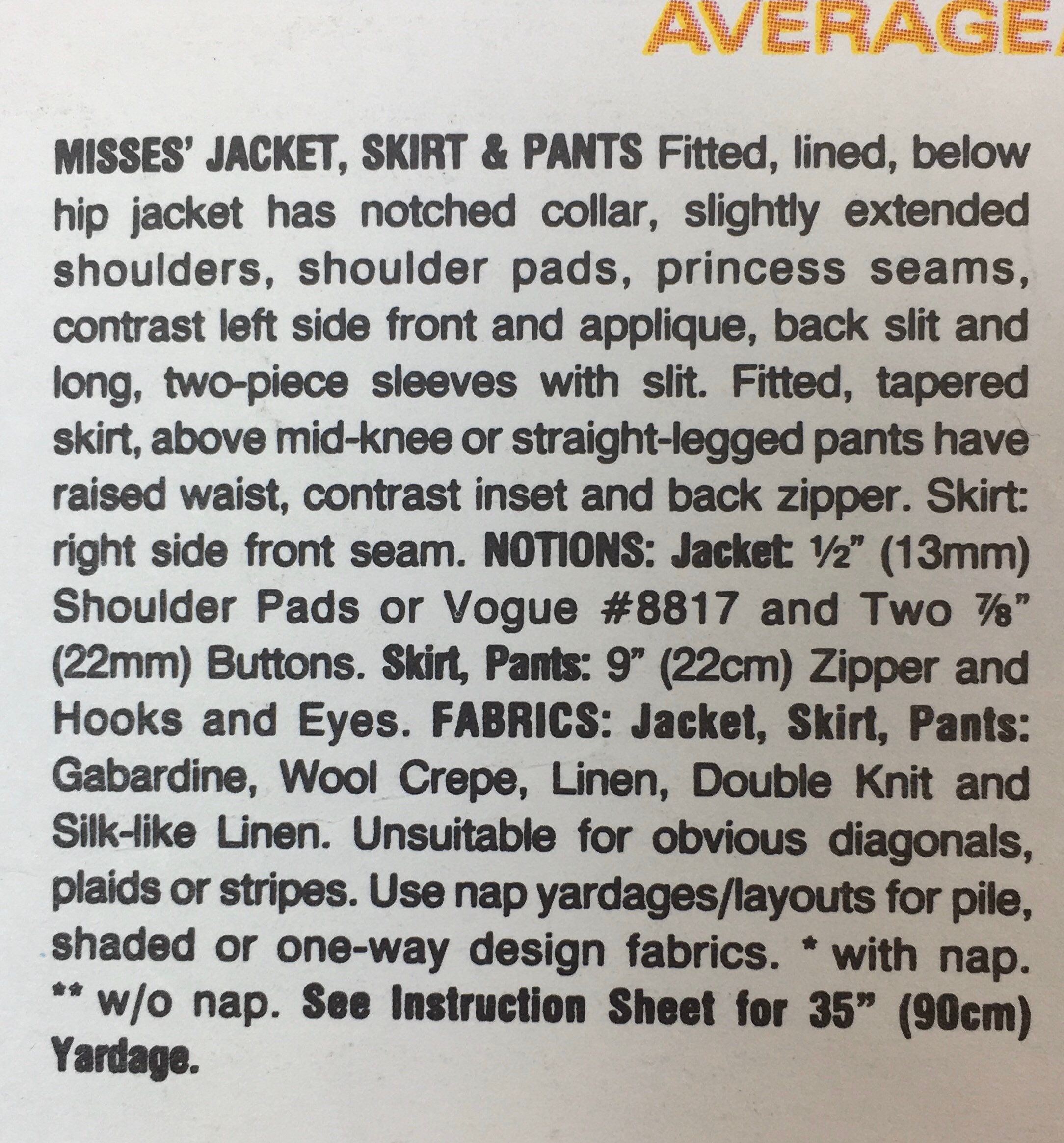 Craft Supplies & Tools Kits & How To Vogue 2840 Sewing Pattern Myrene ...