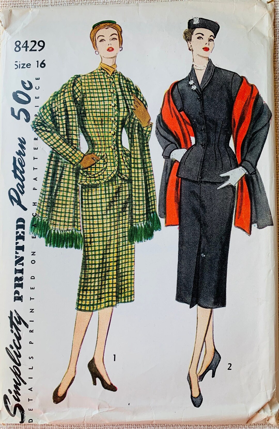 Simplicity 8429, Size 16, Slim Skirt Suit, Nipped Waist, Fitted Jacket ...