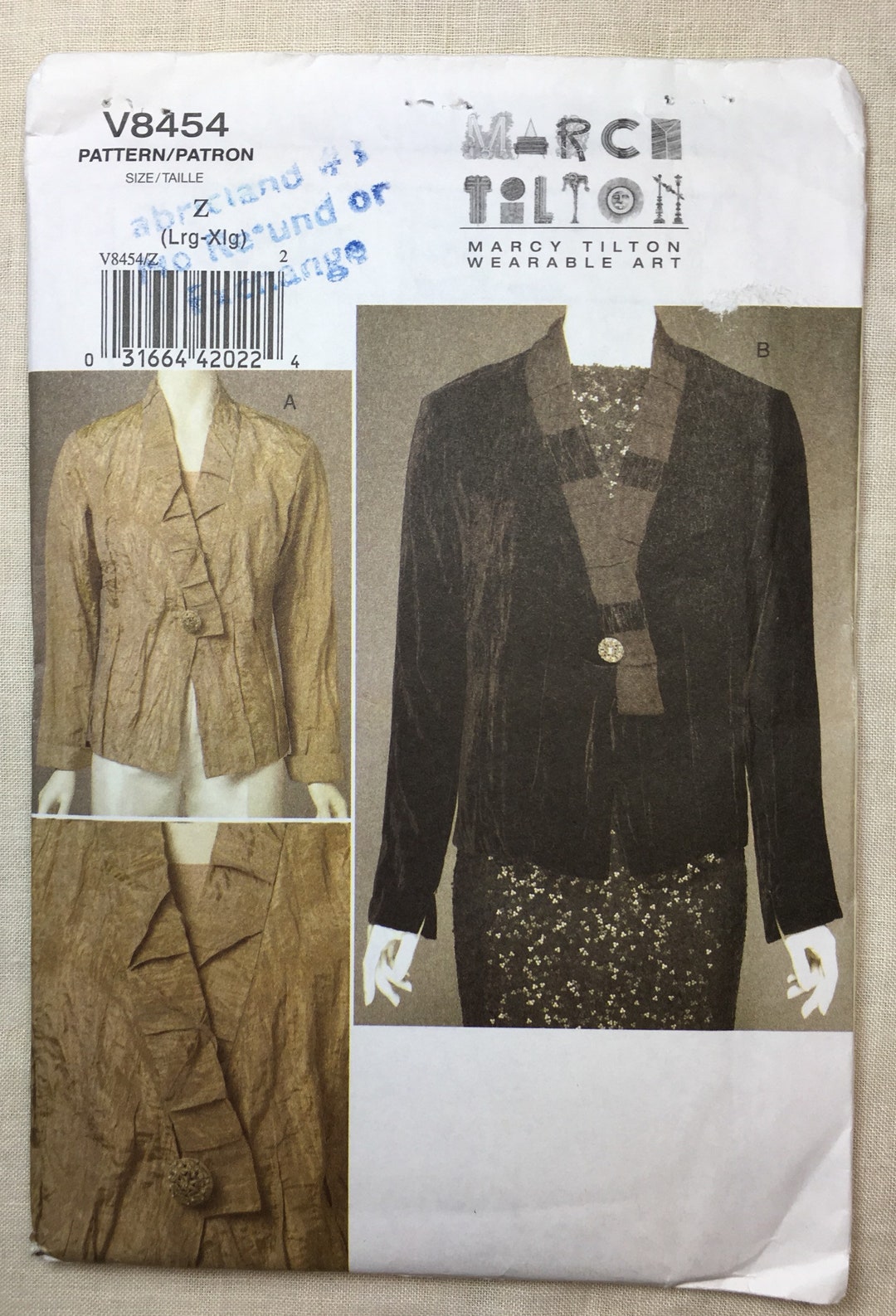 Marcy Tilton, Vogue V8454, Loose-fitting Jacket Unlined Top Inseam ...
