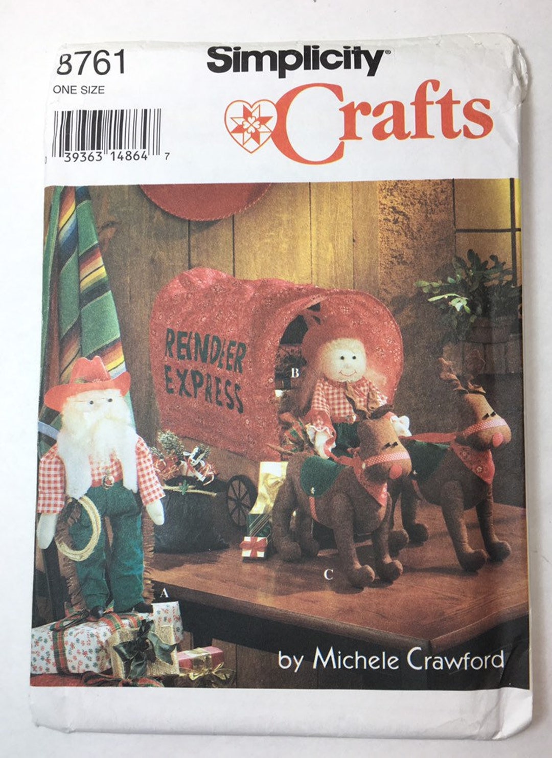 Simplicity 8761 Stuffy Reindeer Reindeer Express Cowboy - Etsy