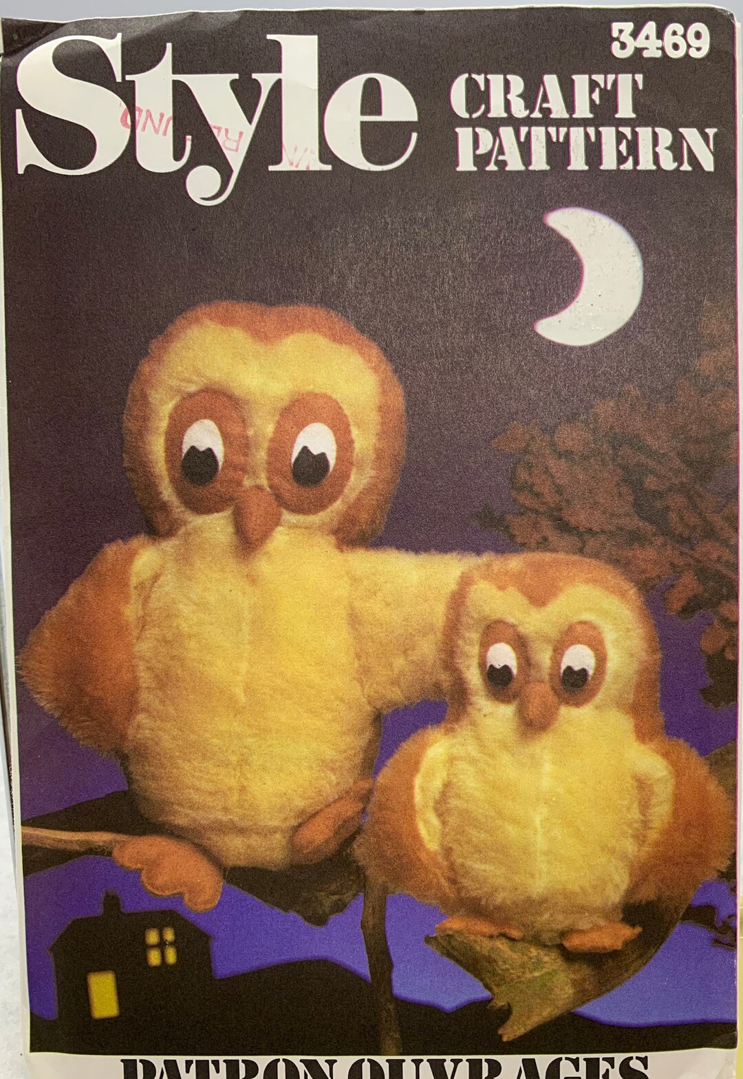 Style 3469, Owl Stuffy Sewing Pattern, Mother and Owlet, Size 12 in and ...