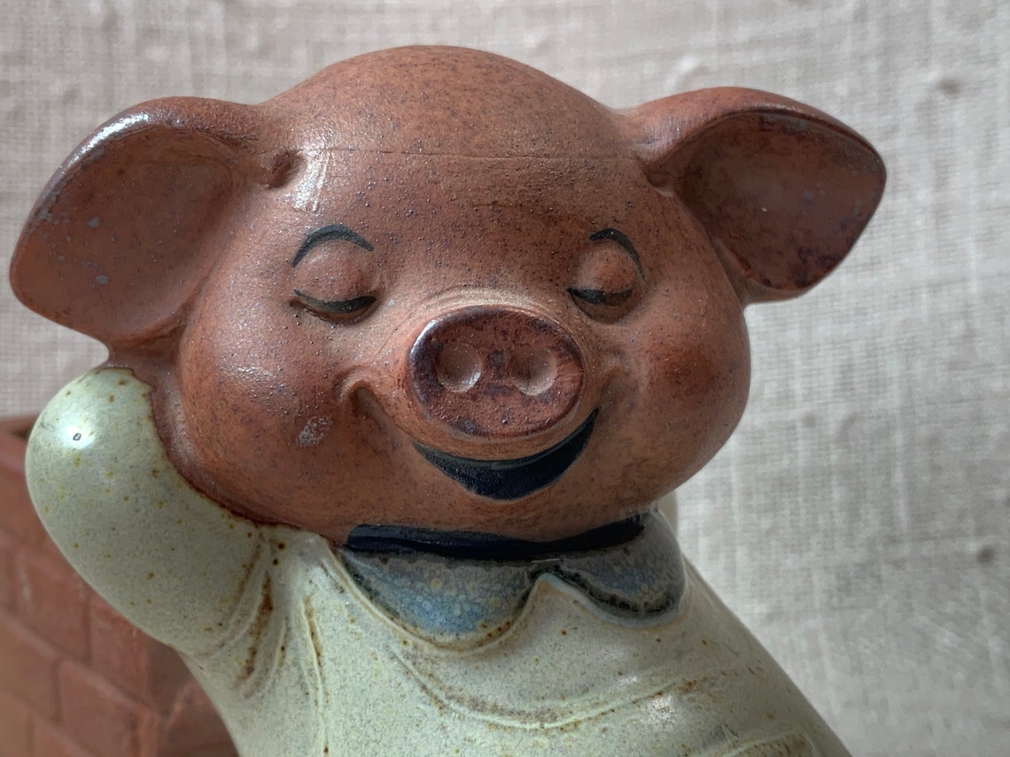 Gempo UCTCI Pottery Pig Planter Made in Japan Stoneware | Etsy