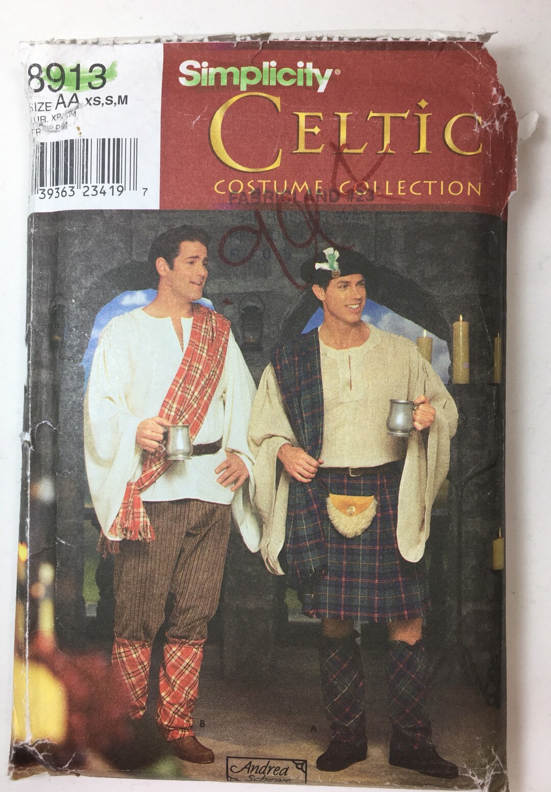 Celtic Costume, Simplicity 8913, Plaid Kilt, Celtic Hat, Spats and ...