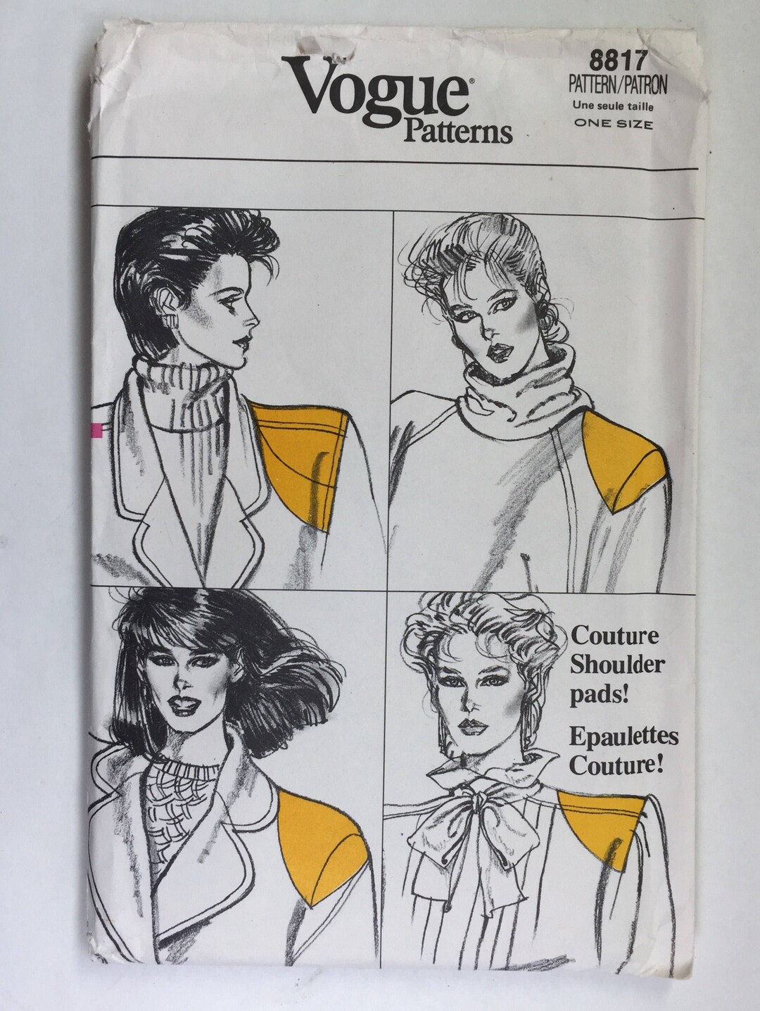 Couture Shoulder Pads, Vogue 8817, Sewing Pattern, One Size, Shoulder ...