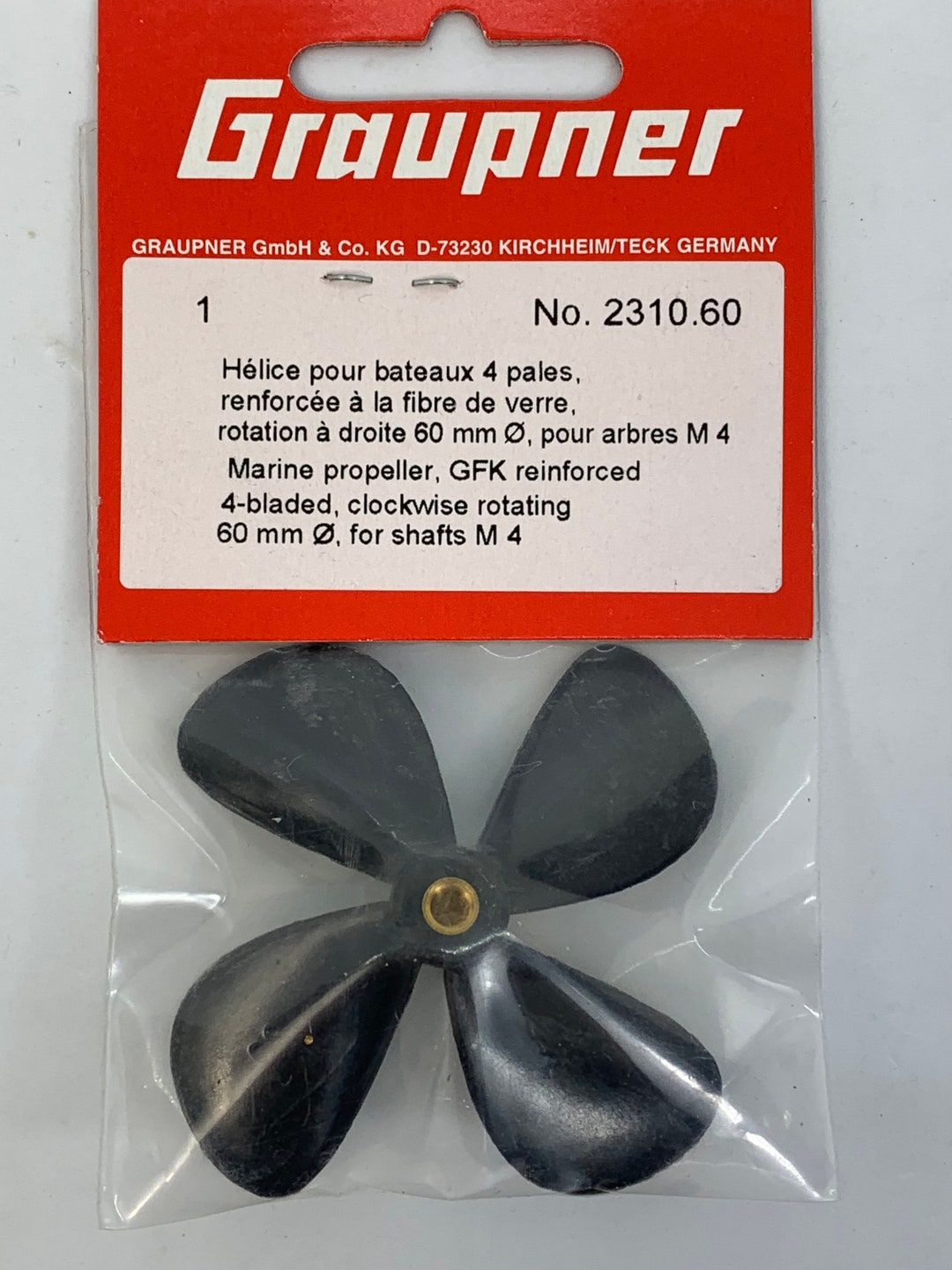 Graupner Boat Model Marine Propeller 3-blade Right Rotating 60 Mm for ...