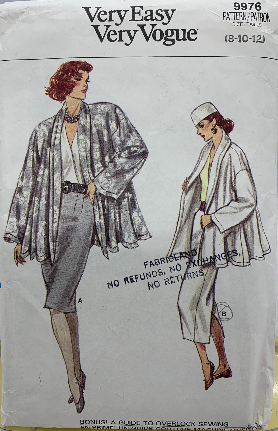 Vintage Vogue 9976 Swing Coat Sewing Pattern (sizes 8-10-12) - Etsy