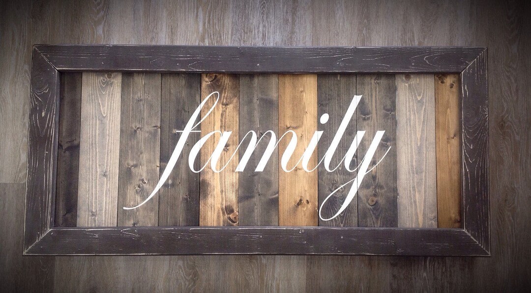 Family Sign, LARGE Wood Family Sign, Distressed Family Sign, Custom ...