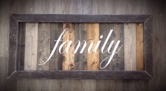 Family Sign LARGE Wood Family Sign Distressed Family Sign | Etsy