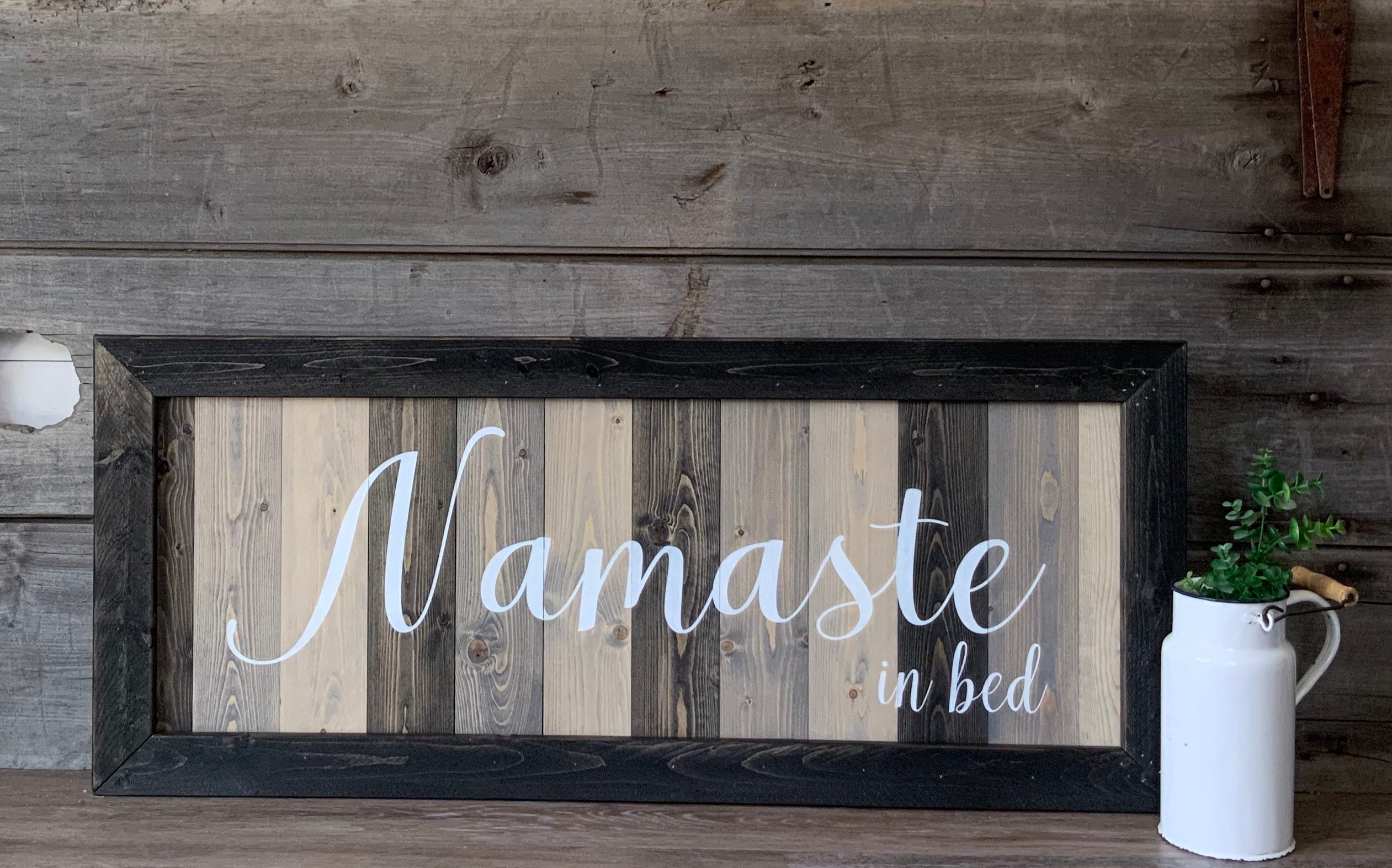 Namaste in bed Namaste Sign wood sign sign Namaste wood | Etsy