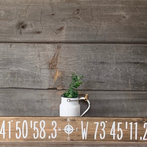 Latitude and Longitude Sign, Coordinates Sign, Wood Sign, Latitude ...