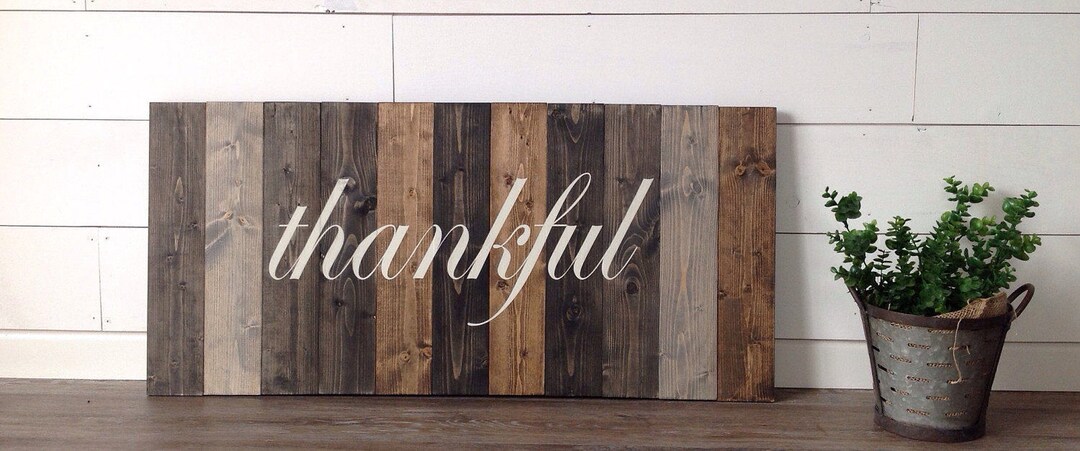 Thankful Wood Sign Kitchen Decor Dining Room Decor - Etsy