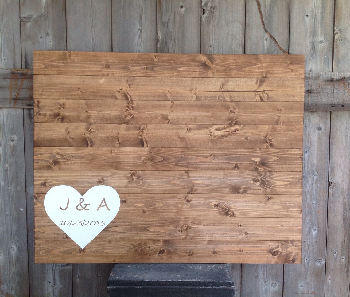 Rustic Guest Book wood sign Wood Guest Book Personalized | Etsy