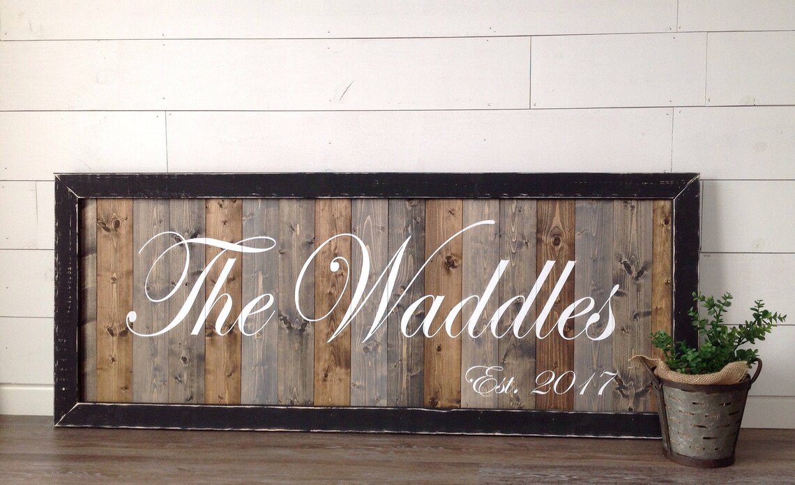 Personalized Family Sign LARGE Wood Family Sign Distressed | Etsy