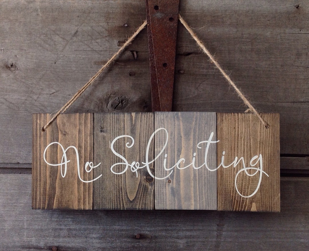 No Soliciting, Wood Sign, sign, No Soliciting wood sign, farmhouse sign ...