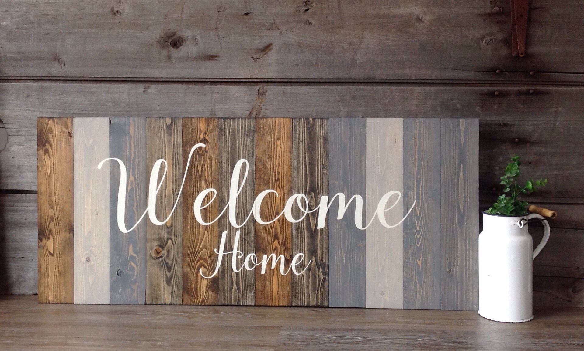 Welcome home wood sign welcome sign farmhouse wall decor | Etsy