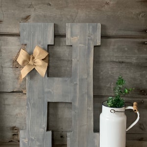Barn Wood Letters Measuring 24 Inches Tall With Burlap Bow, Barn Wood ...