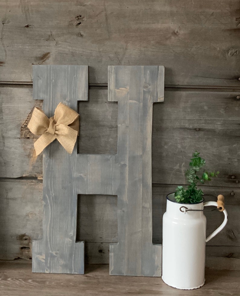 Barn Wood Letters Measuring 24 Inches Tall With Burlap Bow - Etsy
