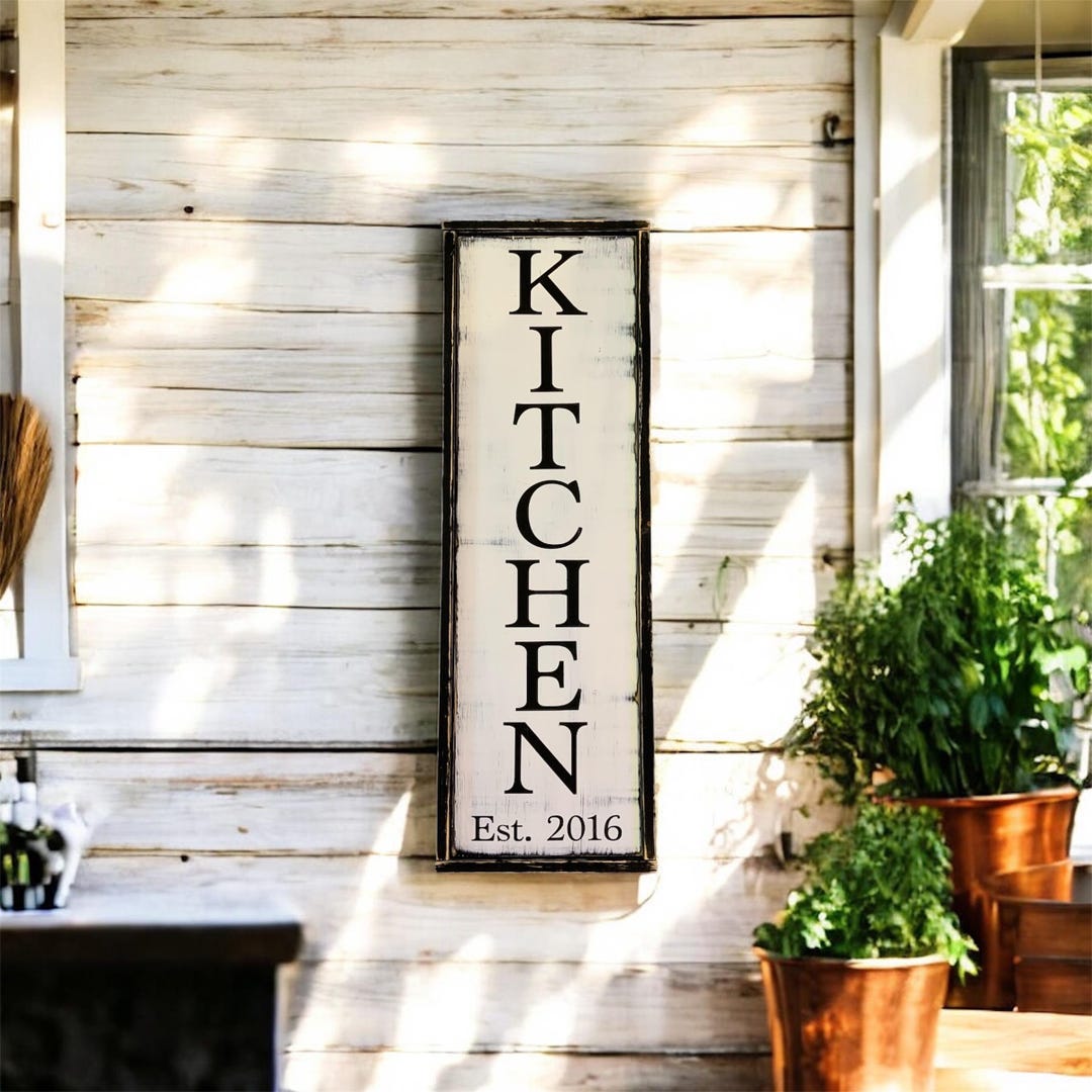 Handmade Vertical Kitchen Sign: Rustic Farmhouse Decor - Etsy
