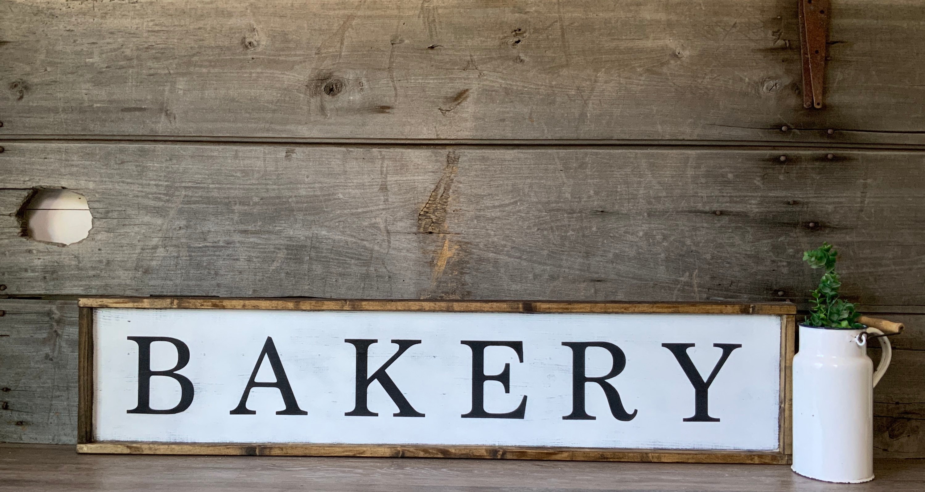 Bakery Framed Wood Sign - Rustic Horizontal Decor for Kitchen or Cafe ...