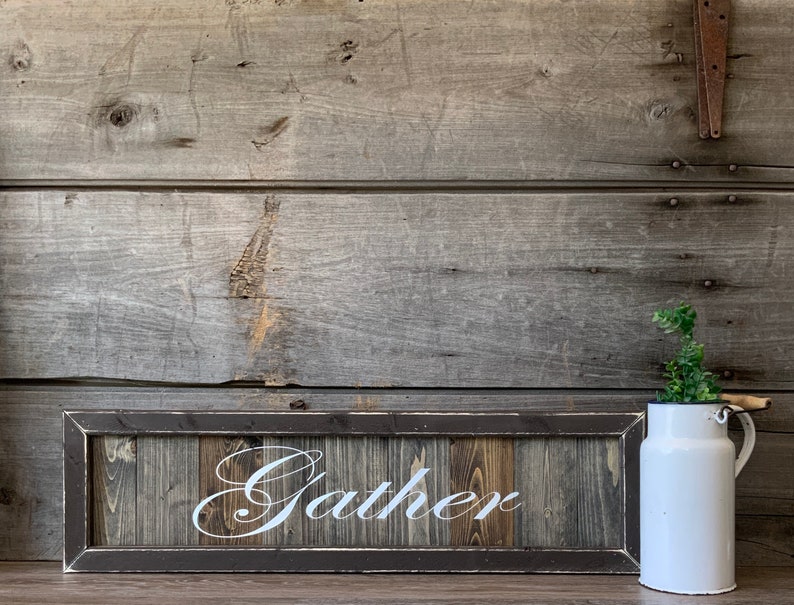 Gather Sign Gather Farmhouse Sign Wood Sign Rustic Sign - Etsy