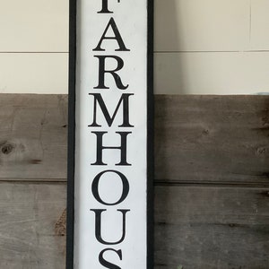 Farmhouse Framed Wood Sign, Rustic Vertical Wall Decor, Country Home ...