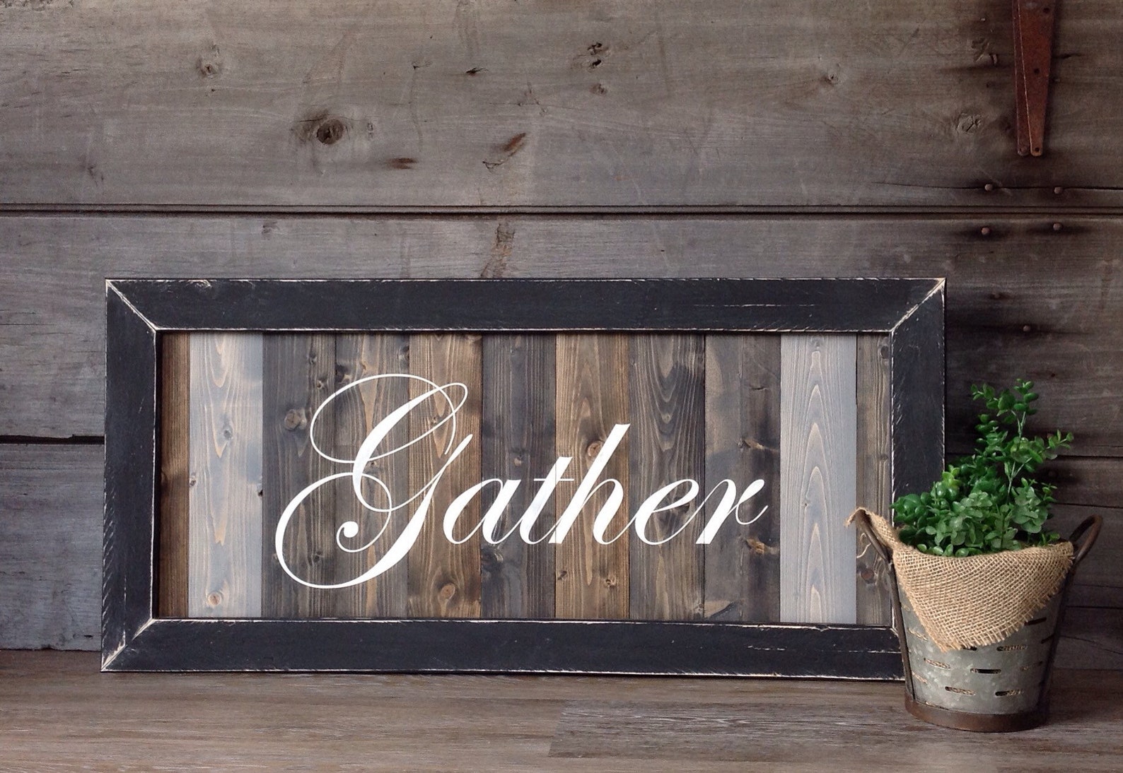 Gather Sign Gather Farmhouse Sign Wood Sign Rustic Sign - Etsy
