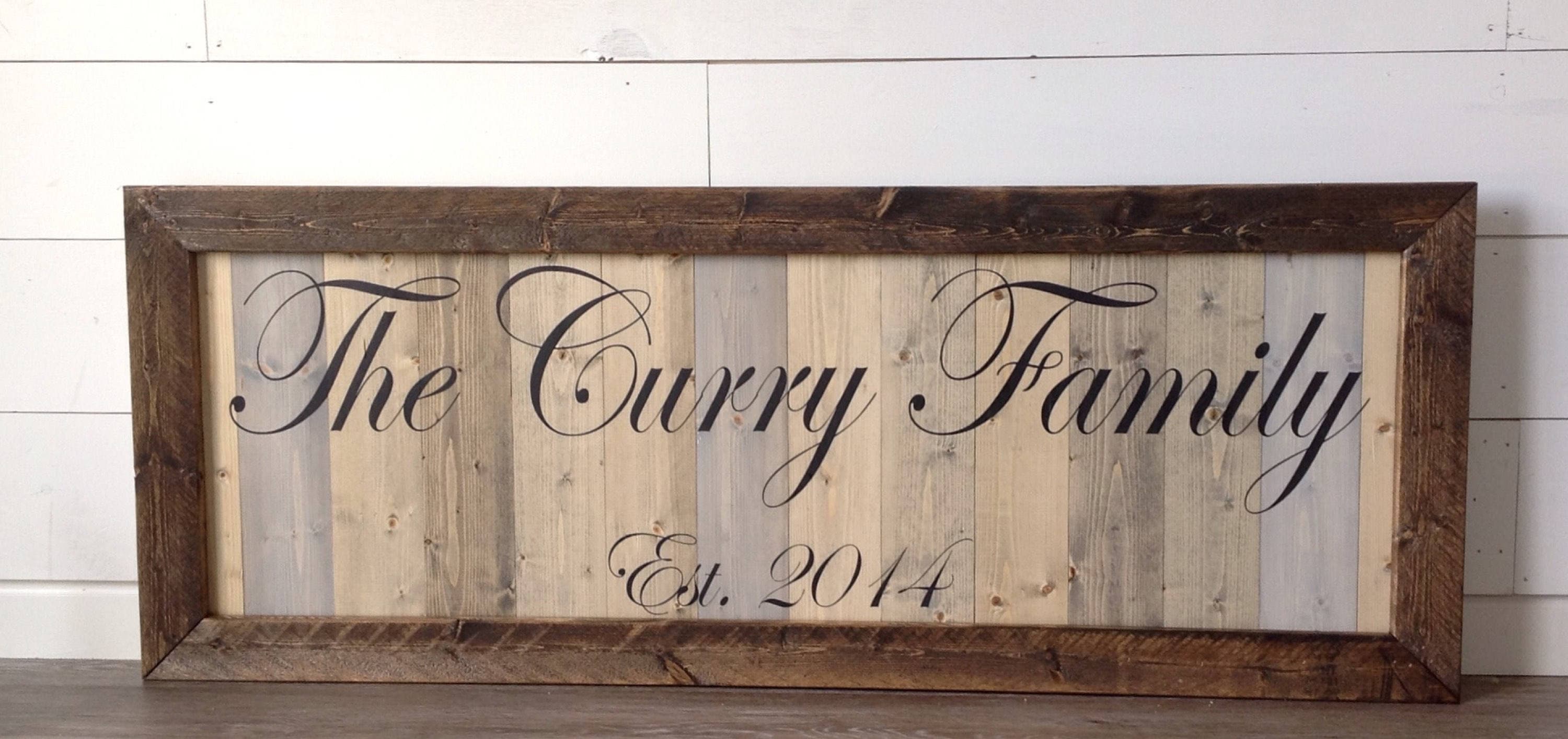 Personalized Family Sign LARGE Wood Sign Farmhouse Wall | Etsy
