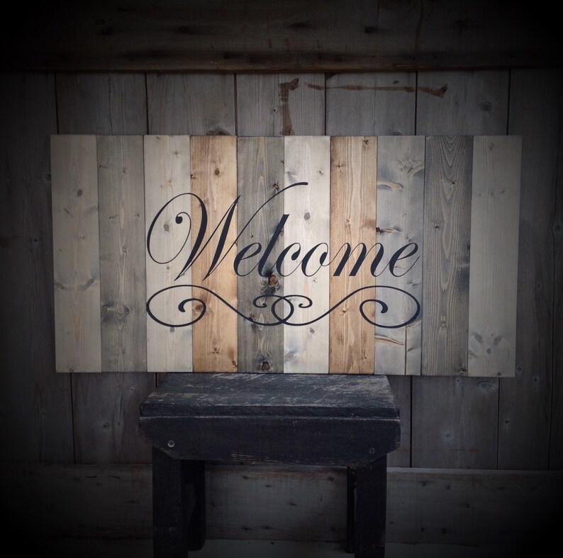 Welcome Sign LARGE Wood Welcome Sign Farmhouse Welcome - Etsy