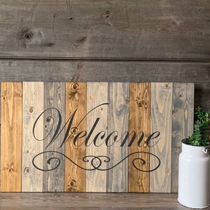 Welcome Sign, LARGE Wood Welcome Sign, Farmhouse, Welcome Sign ...