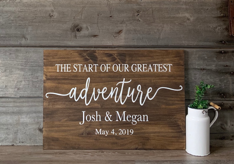 The Start of Our Greatest Adventure Wood Sign Rustic - Etsy