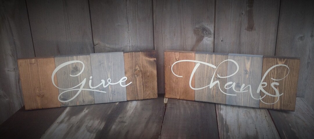 Give Thanks Wood Signs Kitchen Decor Dining Room Decor - Etsy