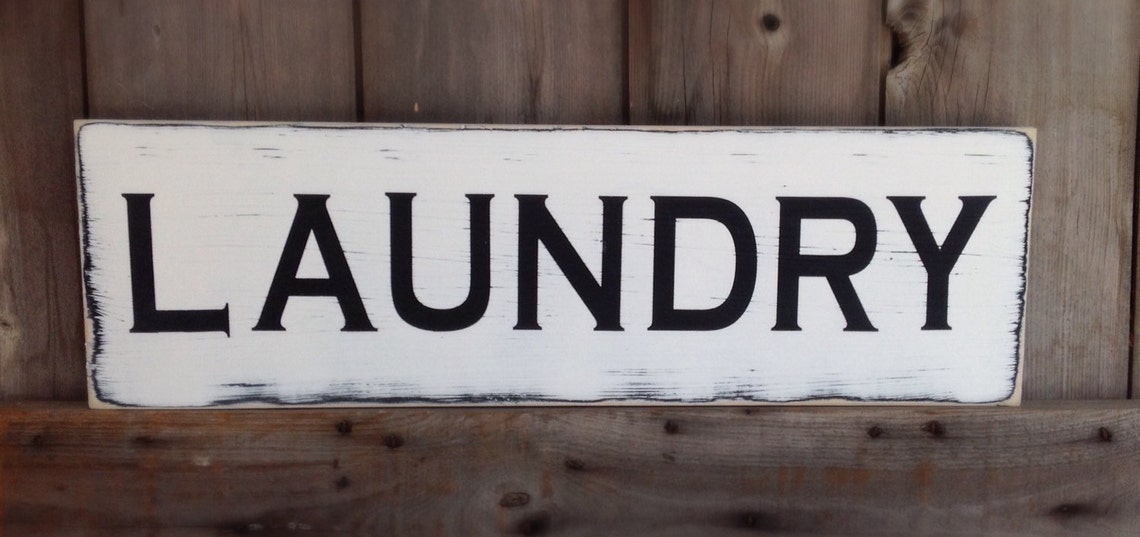 Laundry Wood Sign Hand Painted Sign Rustic Sign Rustic - Etsy