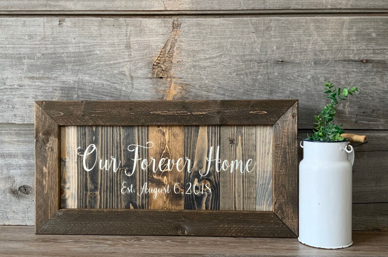 Our Forever Home Wood Sign Farmhouse Wall Decor Custom Made - Etsy