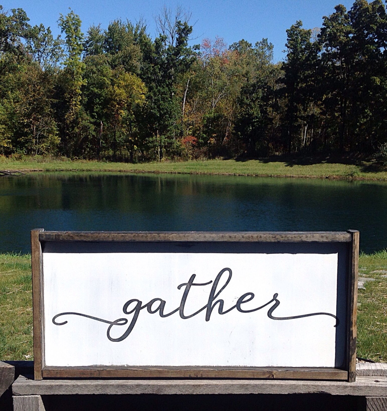 Gather Sign Gather Sign Distressed Farmhouse Wall Decor - Etsy